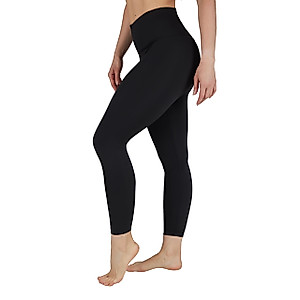 Yogalicious High Waist Squat Proof Criss Cross V-Back Ankle Length Leggings - Black - XL