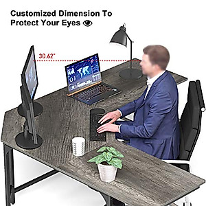 Teraves Modern L Shaped Desk with Shelves,64.84" Computer Desk/Gaming Desk for Home Office,Corner Desk with Large Desktop (Black Oak+Black Frame, Large+4 Tier Shelves)