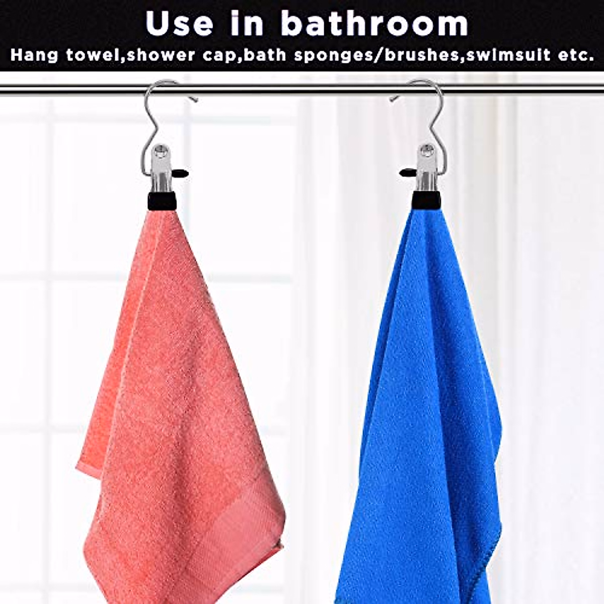 IPOW 12 PCS Boot Hanger Clips, Stainless Steel Laundry Hook Hanging Clothes Portable for Home and Travel