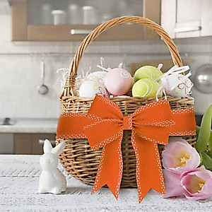 Estivaux Easter Green Ribbons 2.5 Inch ×10 Yards, Easter Wired Edge Ribbons Linen Burlap Ribbons Holiday Craft Ribbon Bows for Gift Wrapping Easter St. Patrick's Day Decorations