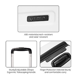 PRIMICIA GinzaTravel 3-Piece Luggage Sets Expandable Suitcases with 4 Wheels PC+ABS Durable Hardside Luggage sets TSA lock(White, 3-Piece Set(20"/25"/29"))