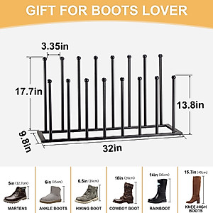Housen Solutions Boot Rack Organizer for Tall Boots, 8 Pairs Metal Free Standing Shoe Boots Rack, Black Shoes Boot Organizer Holder for Closet, Entryway, Garage, Porch