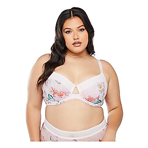 Savage X Fenty, Women's, Curvy Garden Of Eden Unlined Bra, Floral Butterfly Print, 42D