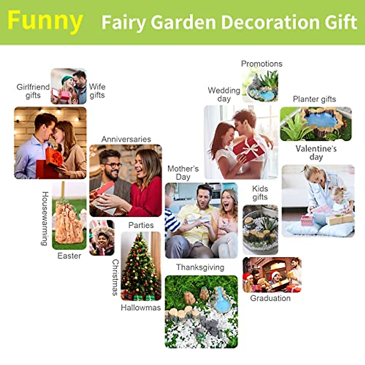 Fairy garden accessories outdoor set, Miniature Fairy Garden Figurines kit-66 pcs fairy garden décor for kids, DIY fairy garden supplies-home office desk décor gifts for Mom, Grandma, Plant Lover