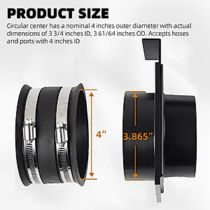 TonGass (1-Set) 4-Inch Blast Gates for Dust Collection Systems and Vacuum Fittings - with Easy to Use and Efficient Sliding Gates - Works with Flexible Hose Cuff Couplers