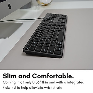 Macally Backlit Mac Keyboard Wired - Quiet, Sleek, and Functional - 3 Brightness Levels, 107 Keys - 5ft USB Wired Apple Keyboard - Backlit Wired Keyboard for Mac, iMac, MacBook Pro/Air - Space Gray