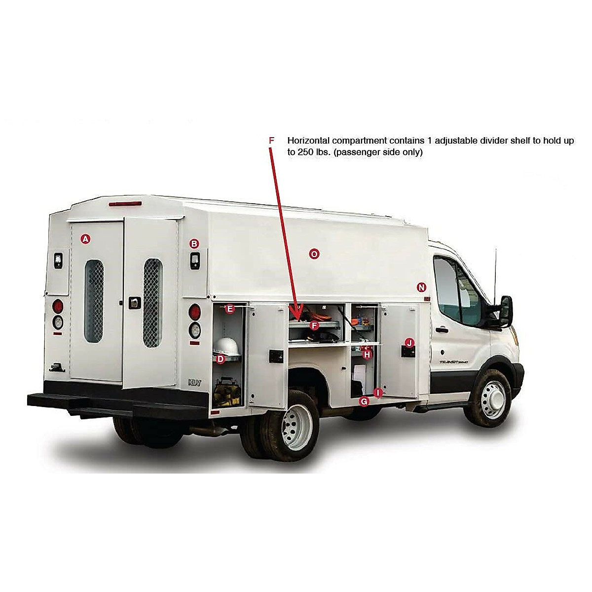 Knapheide 20174876R, 51" W x 16" D Compartment Shelf