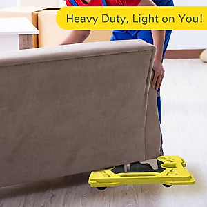 Connectable Moving Dolly | 330 lbs Capacity per Dolly - BV Certified| Anti-Slip Surface | Made of Heavy-Duty Polypropylene & Thermoplastic | Non-Marking 3” Swivel Casters | 25’’ x 17.1’’ x4.7’’