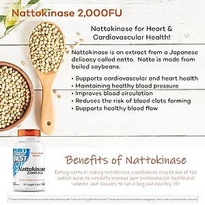 Doctor's Best Nattokinase - 2, 000 FU of Enzyme, Supports Heart Health & Circulatory & Normal Blood Flow, Non-GMO, Gluten Free, Vegan, 90 VC (DRB-00125)
