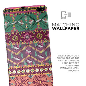 DesignSkinz Vector Aztec Birdy Pattern Protective Vinyl Decal Wrap Skin Cover Compatible with The Samsung Galaxy S20 (Screen Trim & Back Glass Skin)