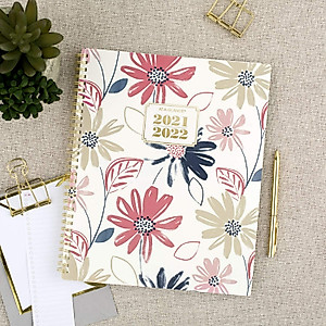 Academic Planner 2021-2022, AT-A-GLANCE Weekly & Monthly Planner, 8-1/2" x 11", Large, for School, Teacher, Student, Badge Floral (1535F-905A)