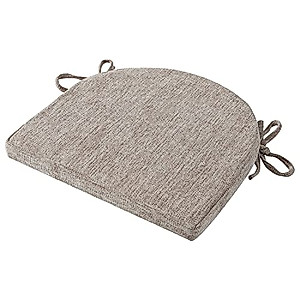 Sweet Home Collection Chair Cushions 100% High Density Memory Foam Pads U Shaped 17" x 16"Non-Slip Skid Rubber Back Seat Cover, 4 Count (Pack of 1), Taupe