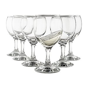 Vikko 5.5-Oz SMALL Wine Glasses, Beautiful Round Dessert Wine Glasses, Set of Wine Glasses, Durable Stemmed Wine Glasses, Dishwasher Safe Thick Wine Glasses, White Wine Glasses Set of 6