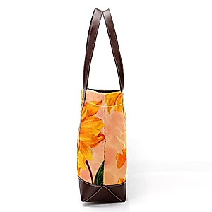 Tote Bag Women Satchel Bag Handbag Stylish Tote Handbag for Women Hobo Bag Fashion Crossbody Bag, Sunflower Butterfly Autumn Vintage