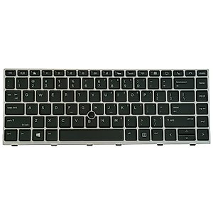 AUTENS Replacement US Keyboard for HP EliteBook 840 G5 / 840 G6 / 745 G5 / 745 G6 Laptop Silver Frame Backlight