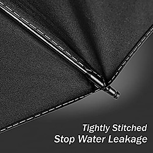 Travel Inverted Umbrella Compact Windproof- Automatic reverse Black Umbrellas for Rain - Men and Women, Folding Portable Teflon Coating 120cm Span, 10 Large Rids Umbrella