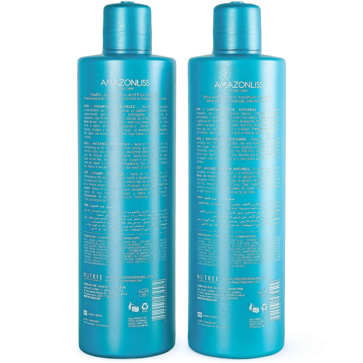 Anti-Frizz Natural Shampoo & Conditioner Set for Keratin-Treated Hair - Prolongs Smoothness, Moisturizing, Nourishes and Strengthens - 16.9 fl.oz