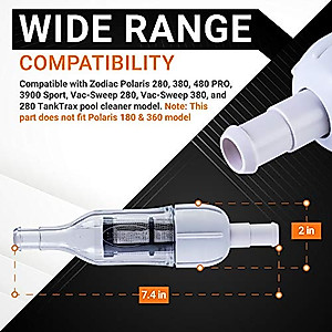 BlueStars Ultra Durable 48-080 in-Line Filter Screen Assembly Exact Fit for Zodiac Polaris Pool Cleaner Models 280, 380, 3900, 480 PRO, Vac-Sweep 380, Vac-Sweep 280, 280 TankTrax