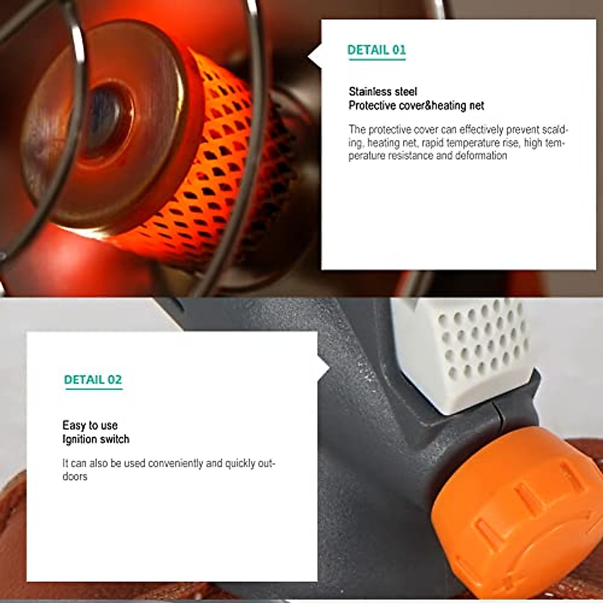 Portable Camping Heater,MoreChioce Patio Tent Propane Heater Mini Patio Heaters Camping Gas Heater for Winter Outdoor Backpacking Picnic