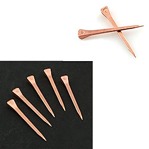 DZS Elec 25pcs E5 Horseshoe Nail 2.1 Inch Copper Plating Steel Horse Shoe Nails Craft High Tensile Strength Precision Nails