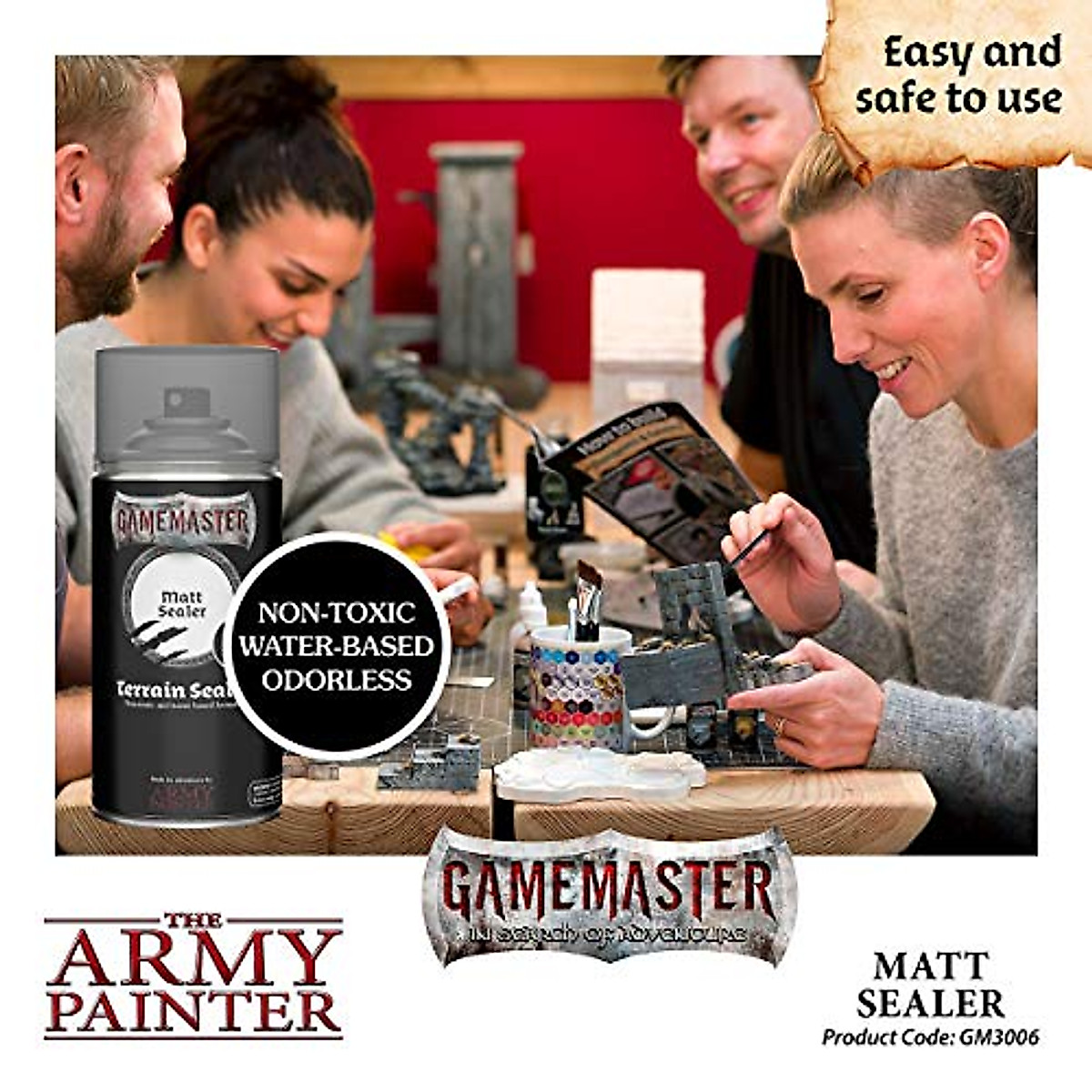 The Army Painter GameMaster - Terrain Sealer: Matt Sealer, (10 Ounce) - Matte Spray Paint Primer with Matte Filler Primer for Crafts, Dungeon Dragon Terrain Tiles, & Tabletop Wargaming Scenery.