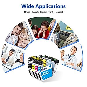 LC3013 High Yield 4 PKS Compatible Ink Cartridge Replacement for Brother LC3013 LC3011 Ink Cartridges BK/C/M/Y, Use for MFC-J491DW MFC-J497DW MFC-J690DW MFC-J895DW Printer