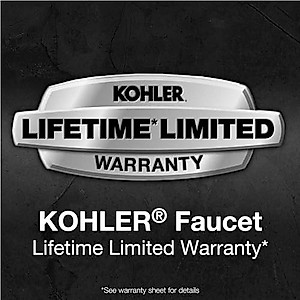 KOHLER Bathroom Faucet, Bathroom Sink Faucet, Purist Collection, 2-Handle Widespread Faucet with Metal Drain, Polished Chrome, K-14406-4-CP