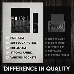 Chef’s Knife Roll bag – Waxed Canvas Cutlery Knives Holders Protectors With 6 Double Slots, Home Kitchen Cooking Tools And Utensils Wrap Bag Wallet, Portable Chef Knife Cases, Travel Tool Roll Pouch