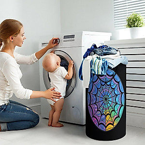 Spider Web Wednesday Large Laundry Basket Laundry Hamper Bag Washing Bin Clothes Bag Collapsible Tall With Handles Travel Bathroom College