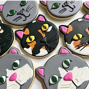 Cat Cookie Cutters 2-Pc. Set Made in the USA by Ann Clark, Cat Face, Kitty Cat