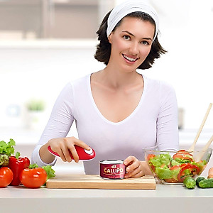 AUBNICO Electric Can Opener,Restaurant Can Opener Smooth Edge Automatic Electric Can Opener No Sharp Edge Ideal for Home,Red+White