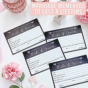 50 Floral Wedding Advice Cards - Wedding Guest Book Alternative, Bridal Shower Games For Guests , Wedding Card Boxes For Reception, Advice Cards For the Bride and Groom, Wedding Games For Guests