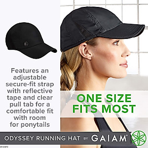 Gaiam womens Baseball Gaiam Odyssey Running Hat Black, Black2