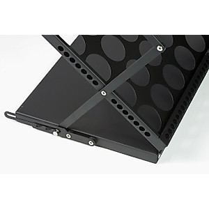 Displays2go LRJNYA3BLK 6-Pocket Portable Magazine Rack, Double-Sided Folding Literature Display, Black Metal