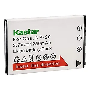 Kastar Battery Replacement for Casio NP-20 CNP20 Exilim EX-M20 EX-S1 EX-S2 EX-S3 EX-S20 EX-S100 EX-S500 EX-S600 EX-S770 EX-S880 EX-Z3 EX-Z4 EX-Z5 EX-Z6 EX-Z7 EX-Z8 EX-Z60 EX-Z65 EX-Z70 EX-Z75 EX-Z77