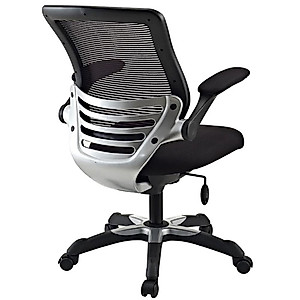 Pemberly Row Modern Style Mesh Fabric Office Chair in Black Finish