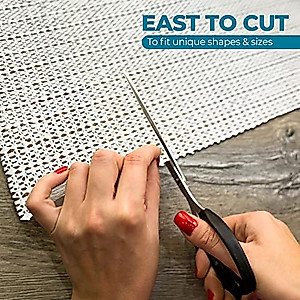 Superior Premium Easy Install Light-Weight Strong Grip Textured Rubber, Reversible Beige Hard Floor Surface Protection Area Rug Pad, 9' x 12', cream