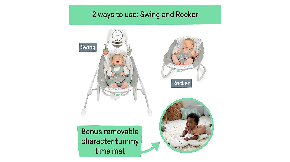 Ingenuity InLighten Soothing Swing & Rocker for Infants | Calming ...