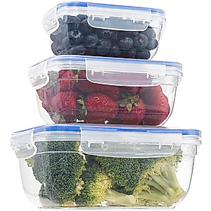 Superio Plastic Food Storage Container Set, BPA Free, Sealed Containers with Airtight Lids for Pnatry, Cupboard, and Fridge- Microwave and Dishwasher Safe (10) (3_Pack)
