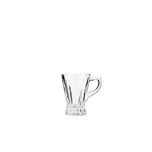 Bohemian Crystal AU52107, 5 Oz Plantica Tea Cups, Bohemian Glass Clear English Indian Chinese Cups for Chai, Set of 6