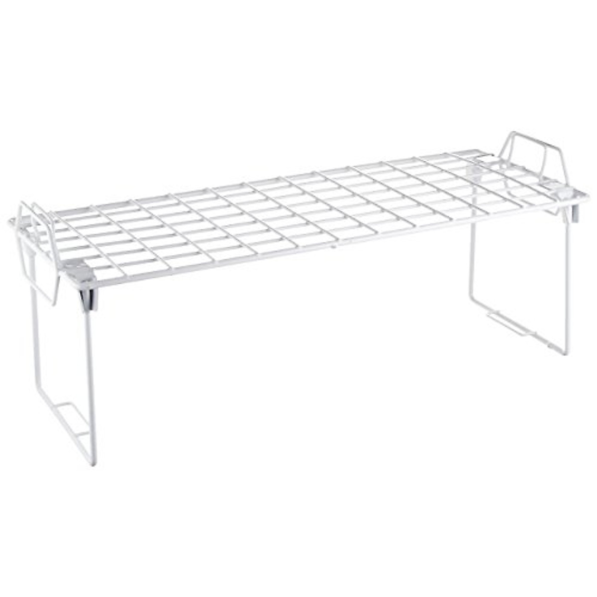 Whitmor Wire Grid Stacking Shelf Medium, 7"D x 18"W x 7"H, White