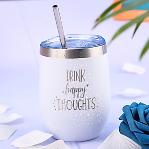 ENKUY Valentine's Day Gifts for Women, Mother Day Gift, Wine Tumbler Set, Thinking of You Gifts for Women, Stress Relief Gift for Women, Wife, Sister, Best Friend