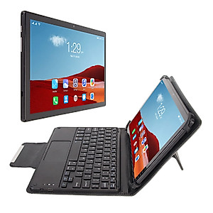 10.1 Inch 2 in 1 Tablet, Octa Core Processor 5G WiFi Tablet, 8GB RAM 256GB ROM 4G Cellular Tablet with Keyboard for Office, Business, Gaming 100‑240V Black (US Plug)