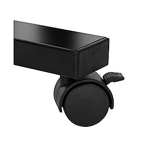 Seville Classics Airlift Height Adjustable Mobile Rolling Laptop Cart Computer Workstation Desk Table for Home, Office, Classroom, Hospital, w/Wheels, Flat (24") (New Model), Black