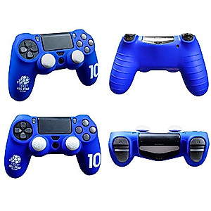 Subsonic Playstation 4 Customization Kit/Silicone Controller Cover PS4/PS4 Slim/PS4 Pro with Grips for Joysticks/Soccer Edition 2018 Blue France and Japan