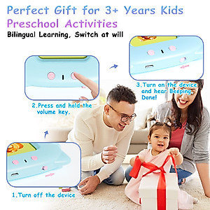 Learning Montessori Toys for 3 Years Old Boys Girls, ROATEE Autism Sensory Toys, 448 Sight Words Talking Flash Cards for Preschool Learning Activities, ABC Learning for Toddlers (Blue)