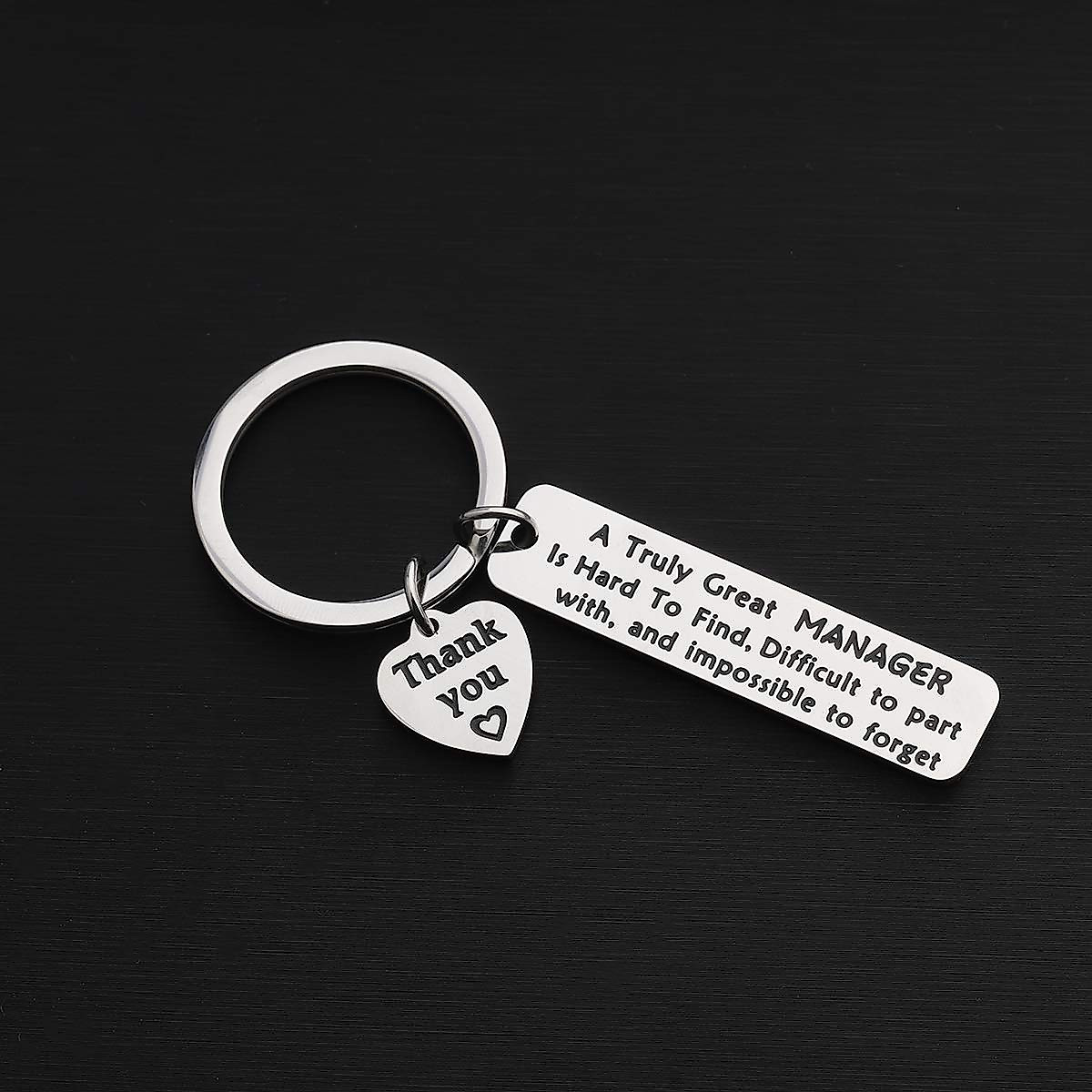 ENSIANTH Manager Gift A Truly Great Manager Is Hard to Find Difficult to Part With and Impossible to Forget Keychain Thank You Gift for Management,Leader,Boss (Manager Gift)