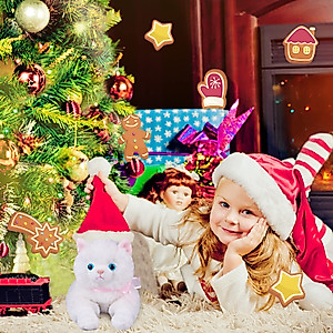 Plush Cat Stuffed Animal White Cat Realistic Toy Super Soft Kitten Cuddly Pet Kitty Fluffy Soothing Hugging Sleeping Birthday Christmas Children's Day Gift for Kid 14.96"