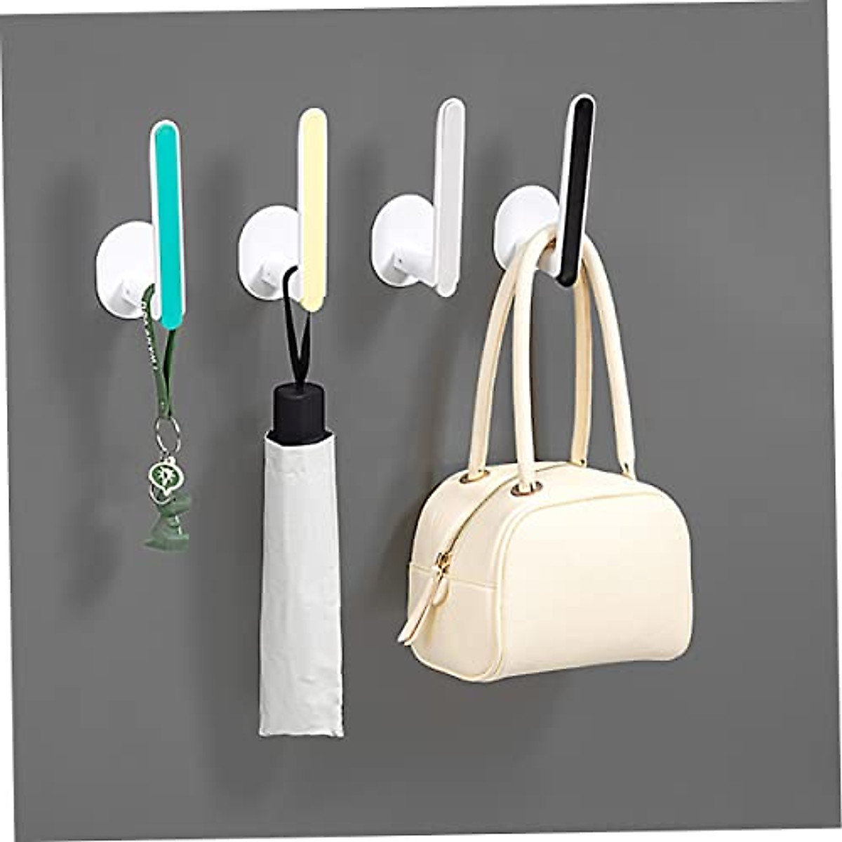 CUBTOL 2pcs Rack Storage Shape Bath L for L-Shaped Wall Back Ball Hat Coat Racks Hanging Holder Kitchen Clothes Multi- Hook Robe Mounted Scarf Plastic Multi-use Home Toilet Towel Bedroom