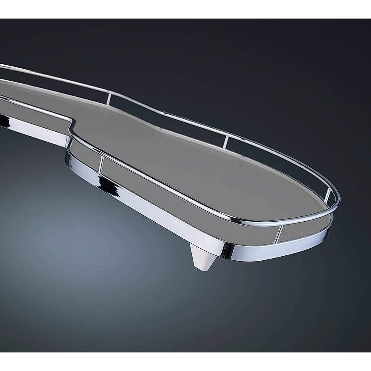 Lemans II Set 2-Shelf Lazy Susan with Soft-Close for Blind Base Corner Cabinets, Chrome and Gray (574 sq. Model 40, Tray Size: 12", Swings Left)